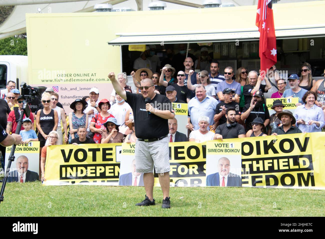 Sydney, Australia. 30th January 2022. Freedom fighter Simeon Boikov ...