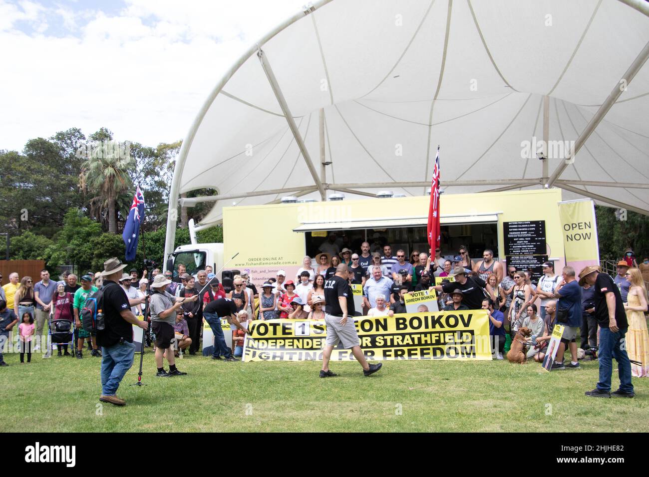 Sydney, Australia. 30th January 2022. Freedom fighter Simeon Boikov ...