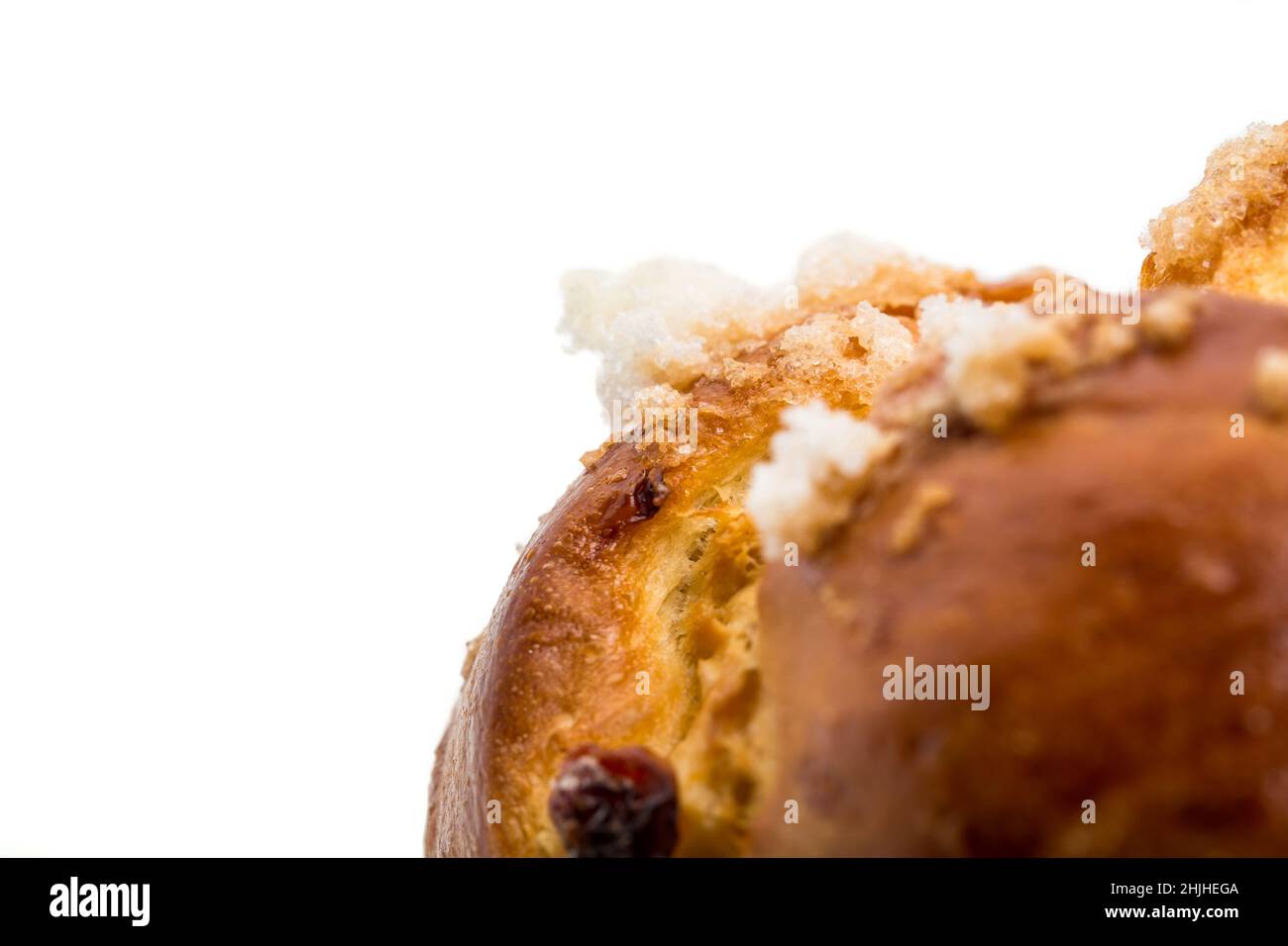 Sweet braided bread with crunchy sugar. Macro. Can be used as a whole ...