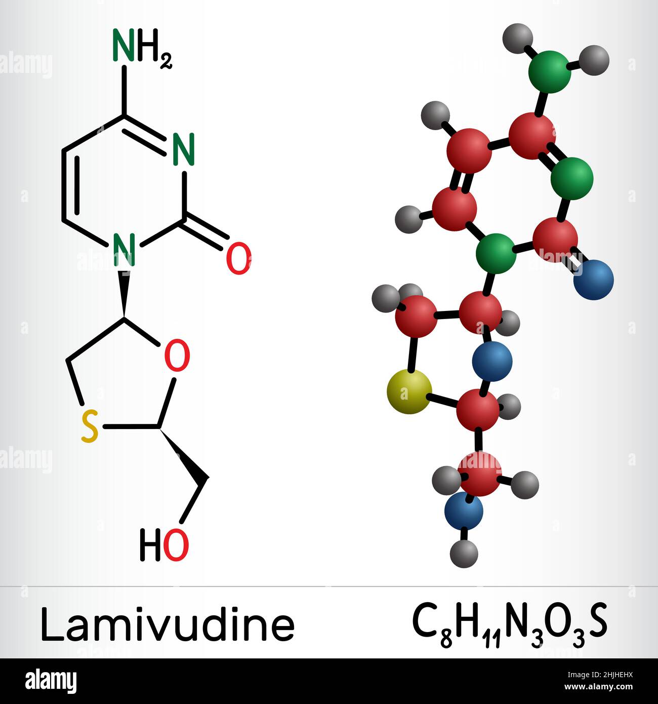 Lamivudine, 3TC drug molecule. It is used to treat Human ...