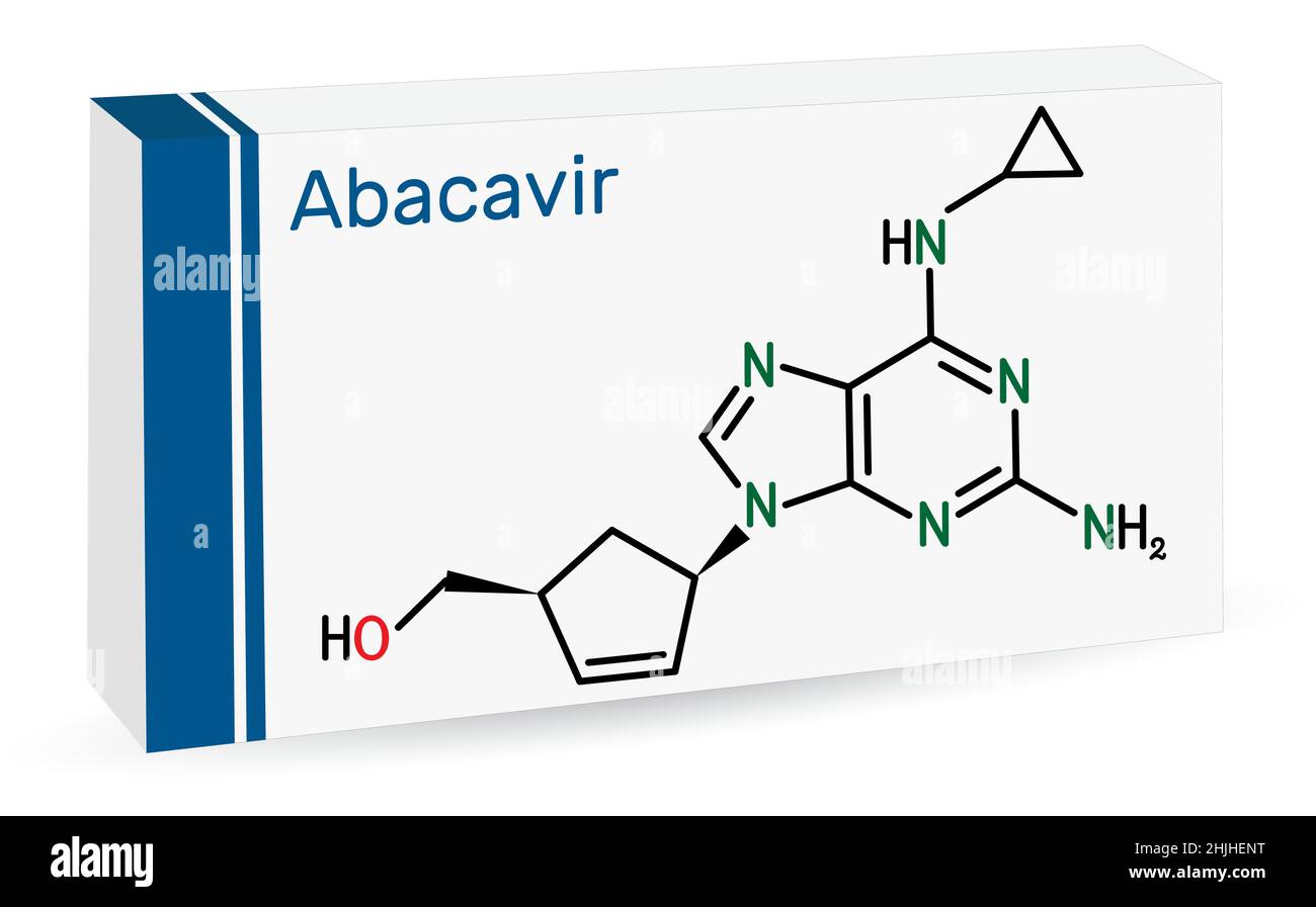 Abacavir, ABC molecule. It is antiviral nucleoside reverse ...
