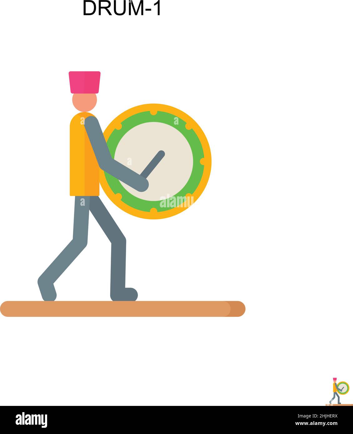 Drum-1 Simple vector icon. Illustration symbol design template for web ...