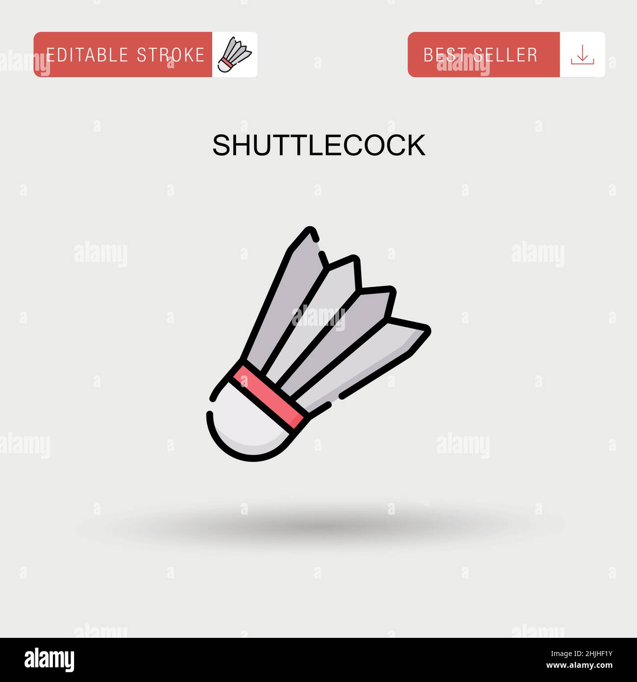 Shuttlecock icon simple illustration hi-res stock photography and ...