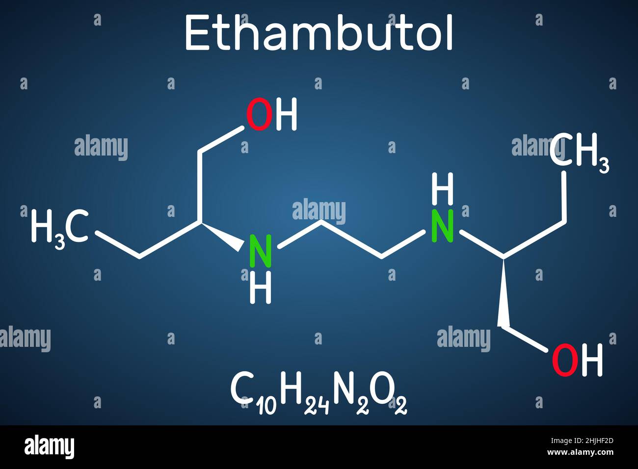 Ethambutolе, EMB molecule. It is bacteriostatic agent used for ...