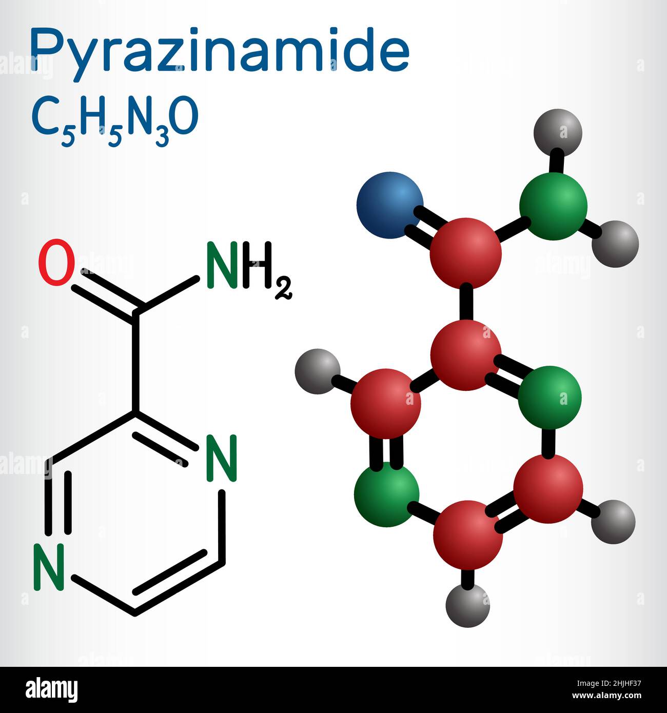 Pyrazinamide, molecule. It is antituberculosis agent used as a ...