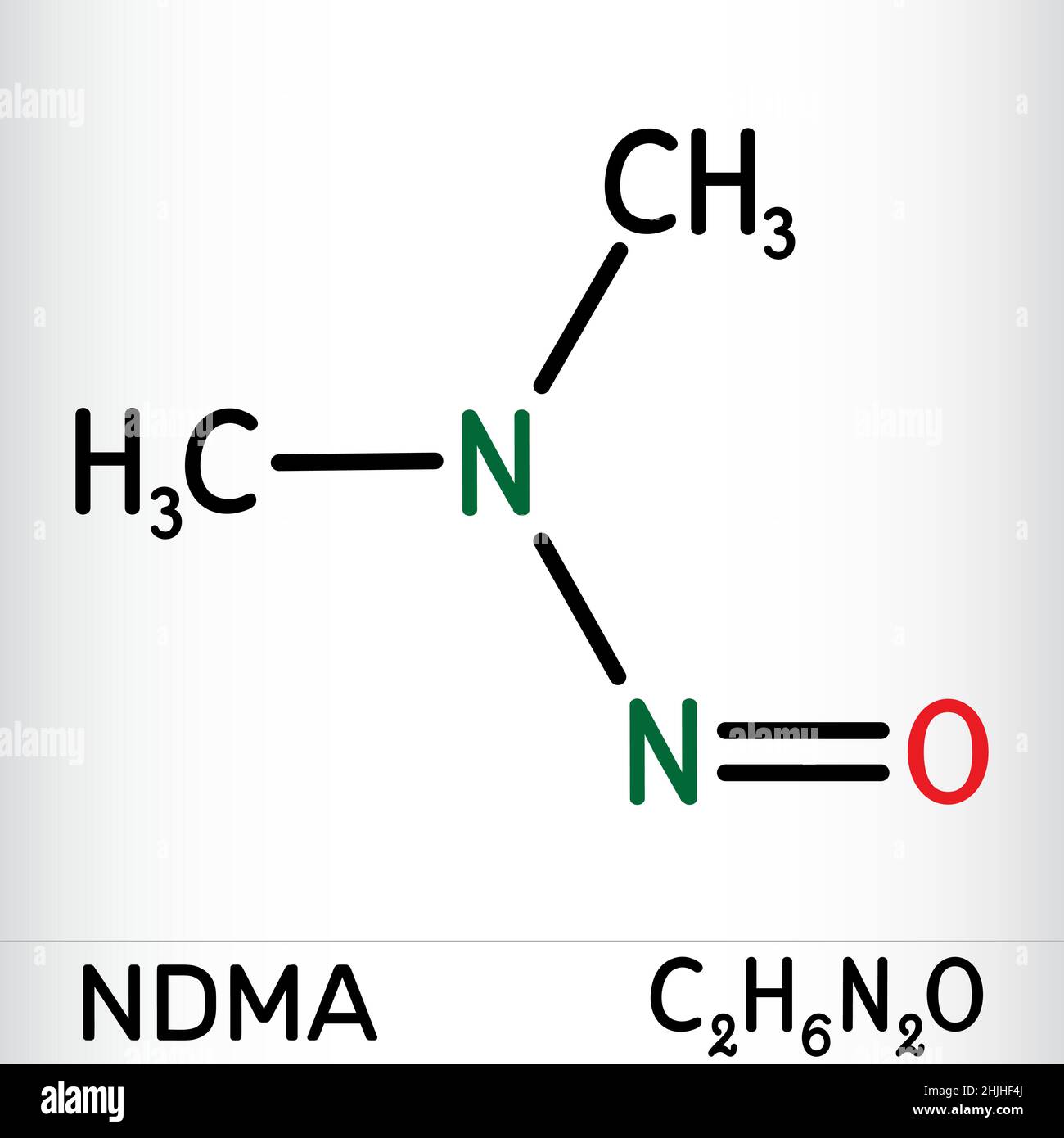 N-Nitrosodimethylamine, NDMA, dimethylnitrosamine, DMN molecule. It is ...