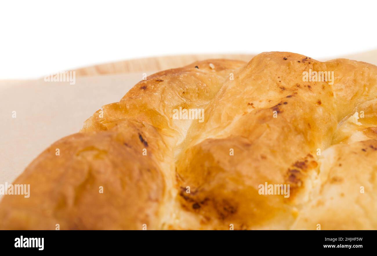 Placinta cake filled with a soft cheese as a romanian cuisine. Can be ...