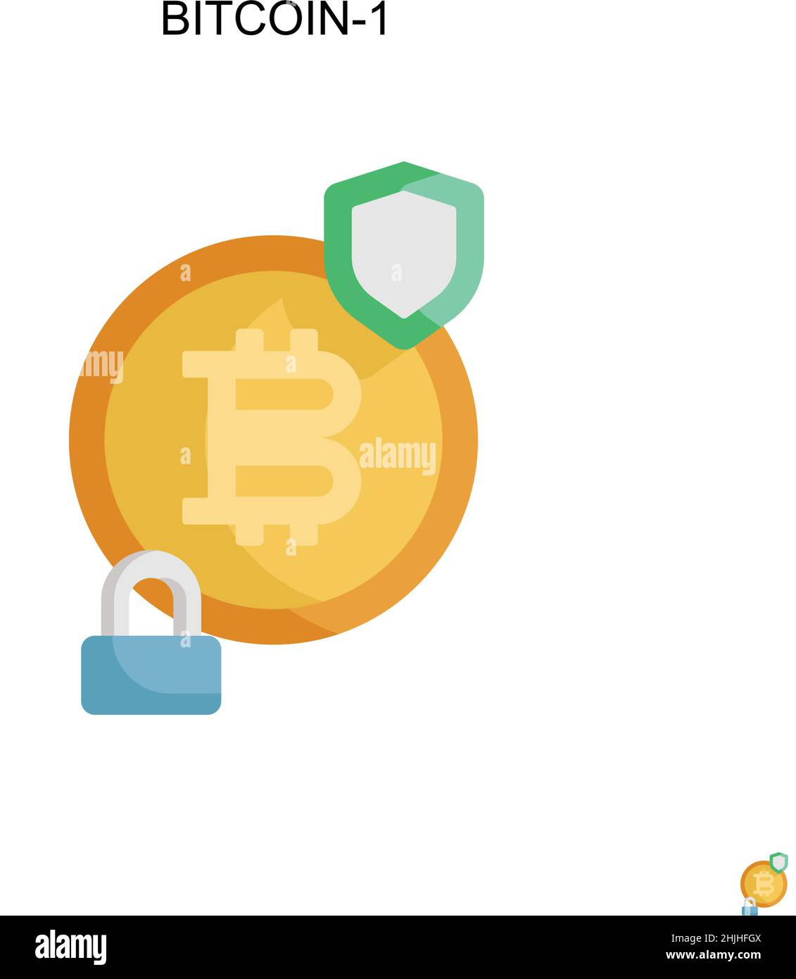 Bitcoin-1 Simple vector icon. Illustration symbol design template for ...