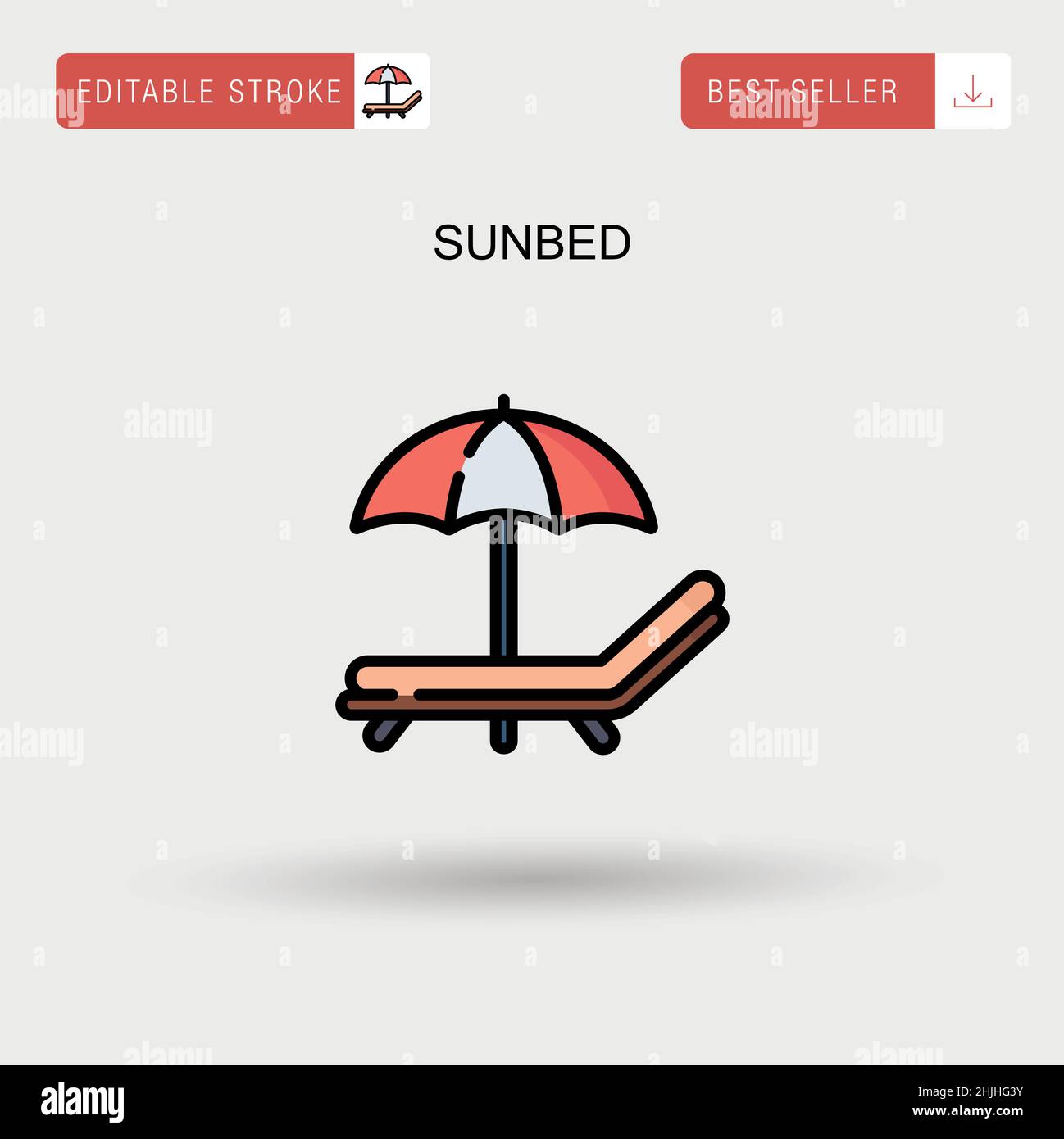 Sunbed Simple vector icon Stock Vector Image & Art - Alamy