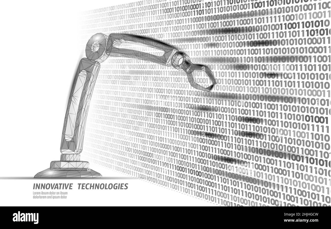 Robot arm low poly manipulator. Part construct assembly triangle shape ...