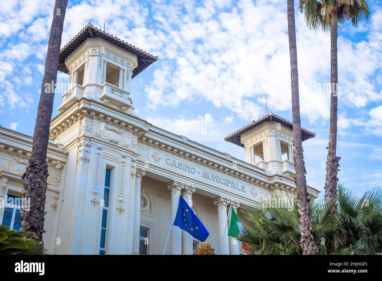 SANREMO, ITALY - CIRCA AUGUST 2020: view of the Sanremo Casino, one of ...