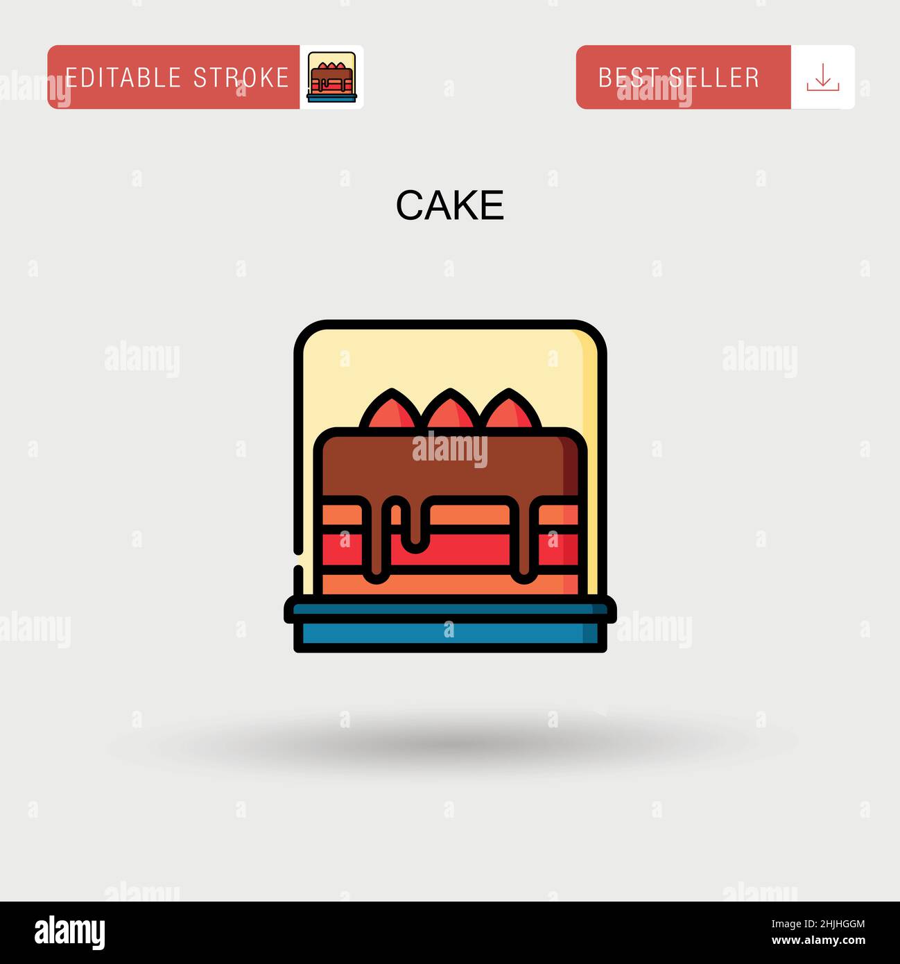 Cake Simple vector icon Stock Vector Image & Art - Alamy