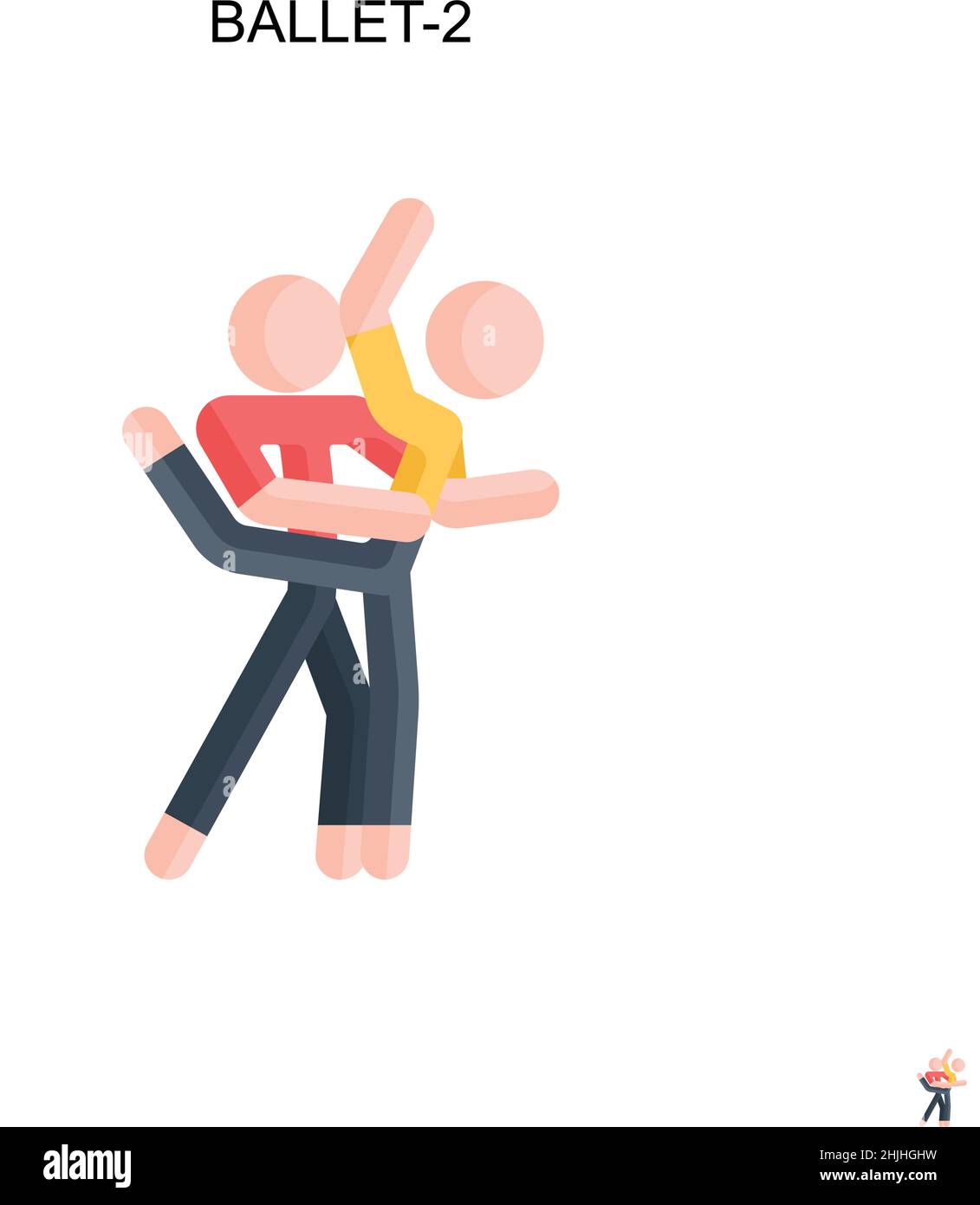 Ballet-2 Simple vector icon. Illustration symbol design template for ...