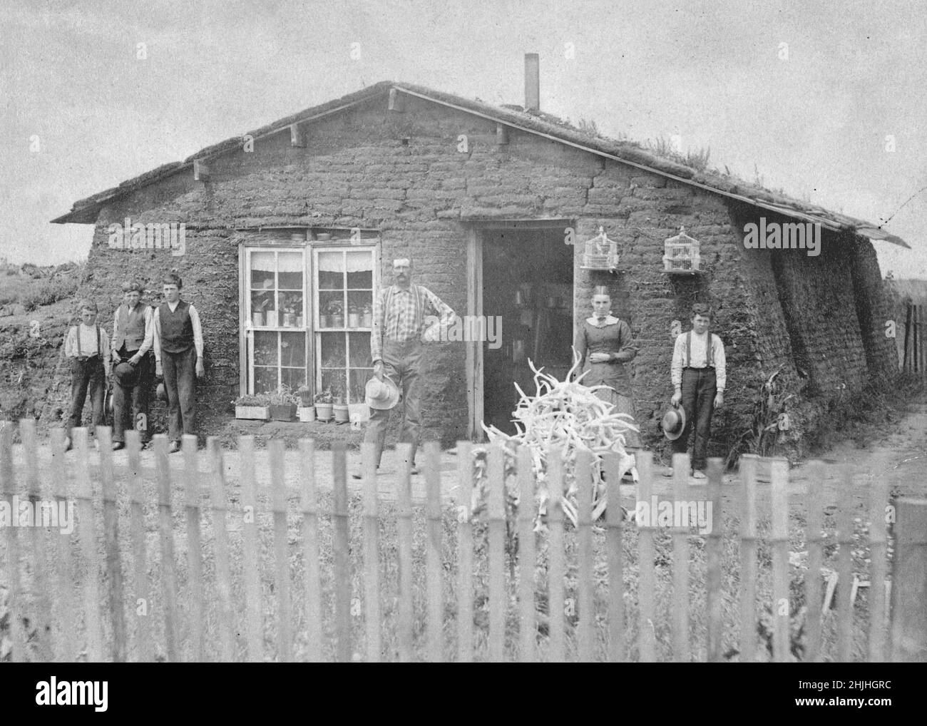 Soloman D Butcher - J. C. Cram sod house, Loup County, Nebraska Stock ...