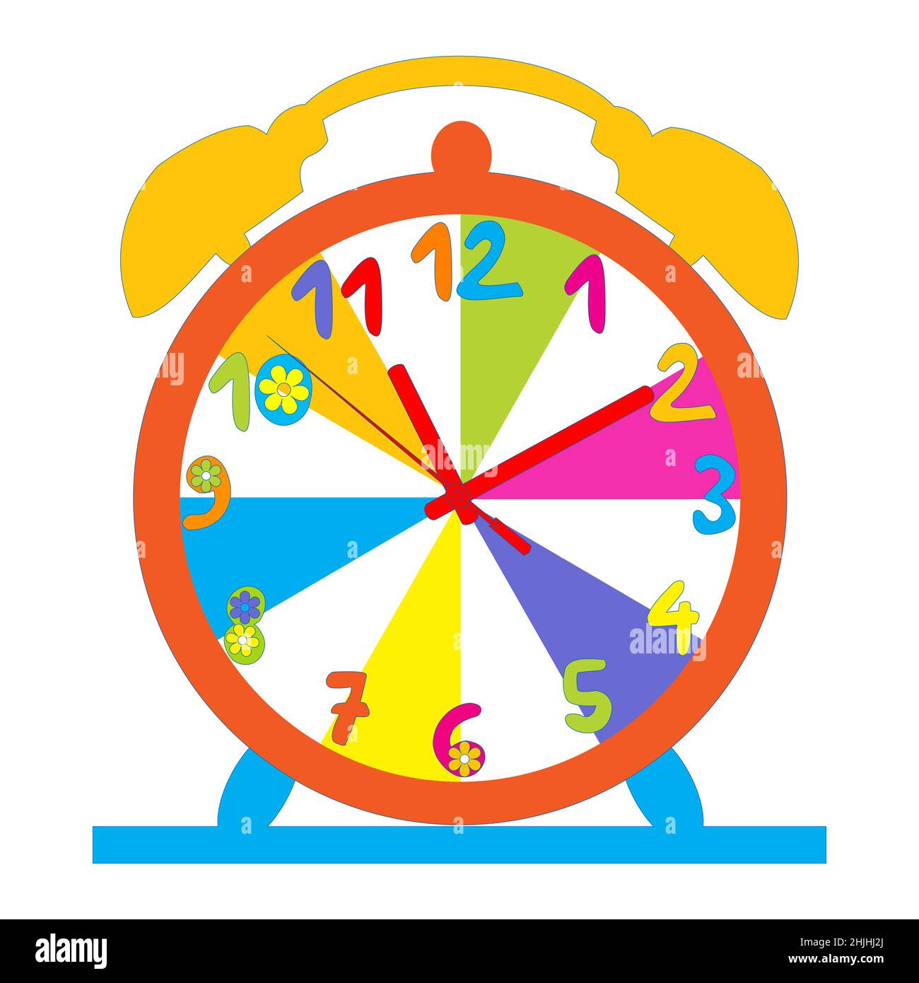 Colored alarm clock isolated on white background Stock Vector Image ...