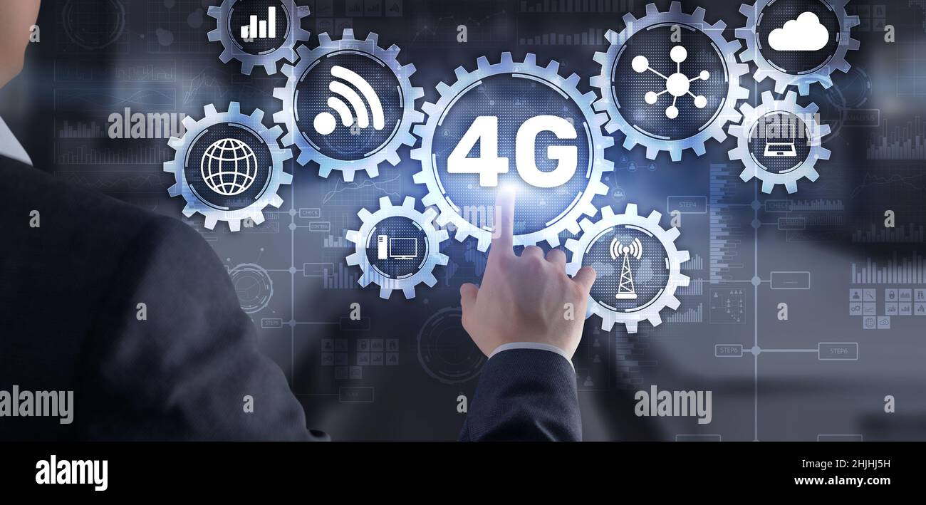 4G High-speed internet connection telecommunication concept Stock Photo ...