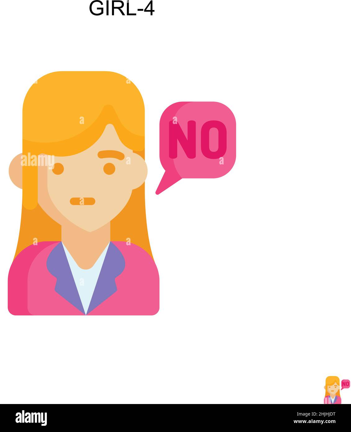 Girl-4 Simple vector icon. Illustration symbol design template for web ...