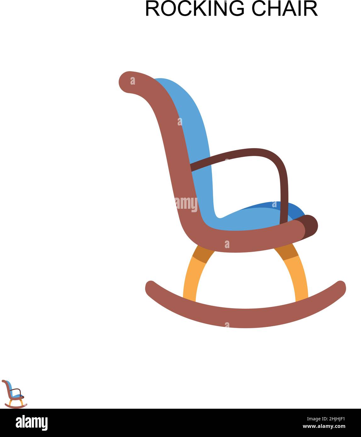 Rocking chair Simple vector icon. Illustration symbol design template ...