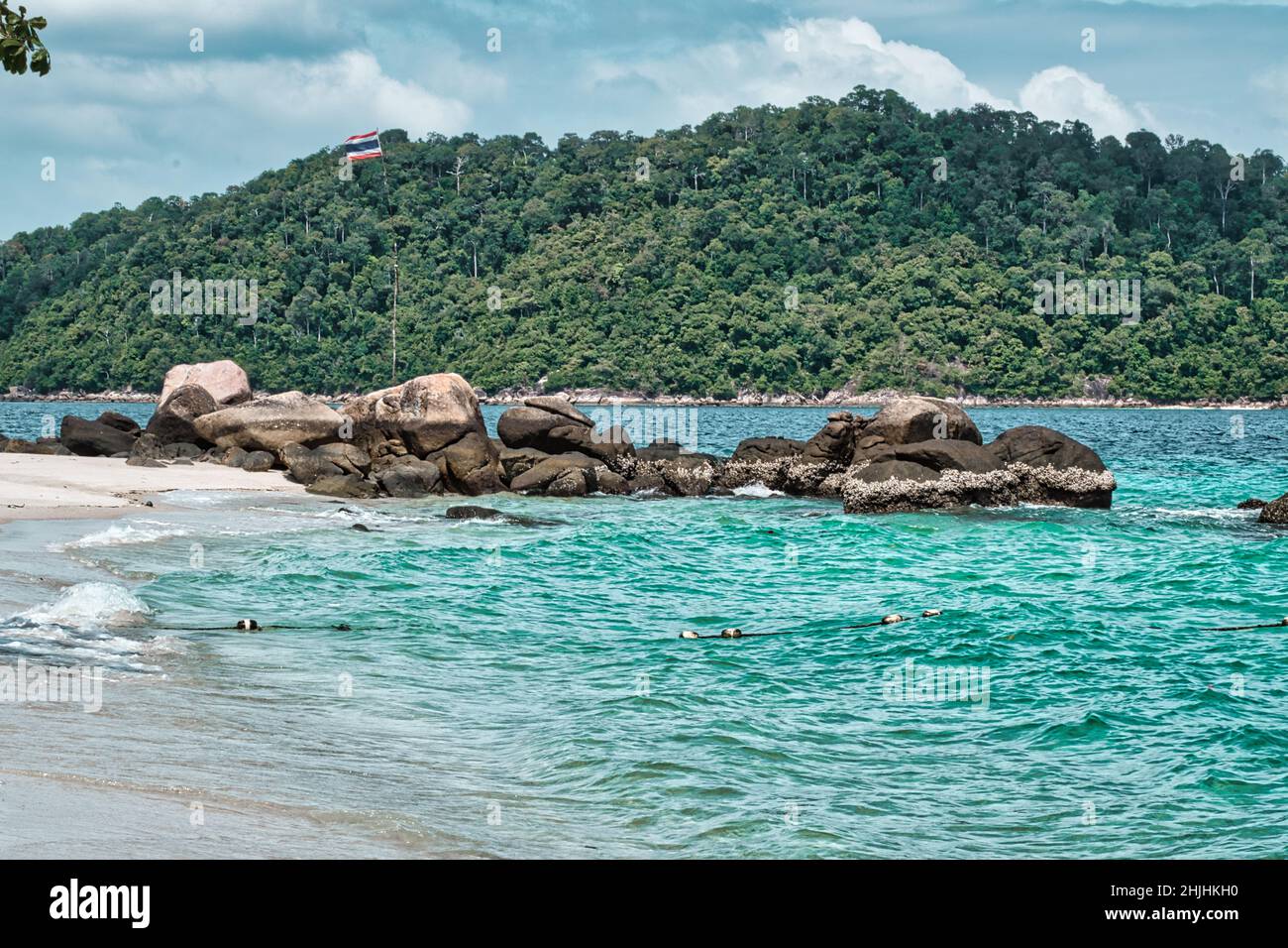 Seascape view of the beautiful Andaman sea around magical island Koh ...