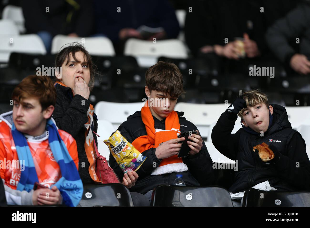 Blackpool fans seen in the stadium before kick off Stock Photo - Alamy
