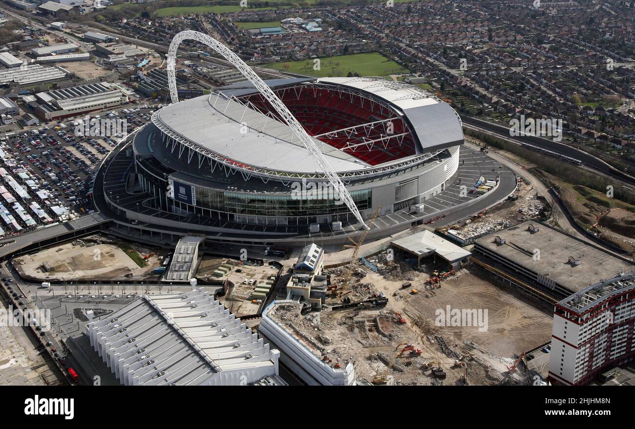 2007: File photo dated March 2007 of an aerial view of the new Wembley ...