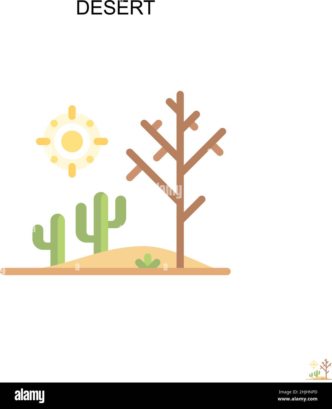 Desert Simple vector icon. Illustration symbol design template for web ...