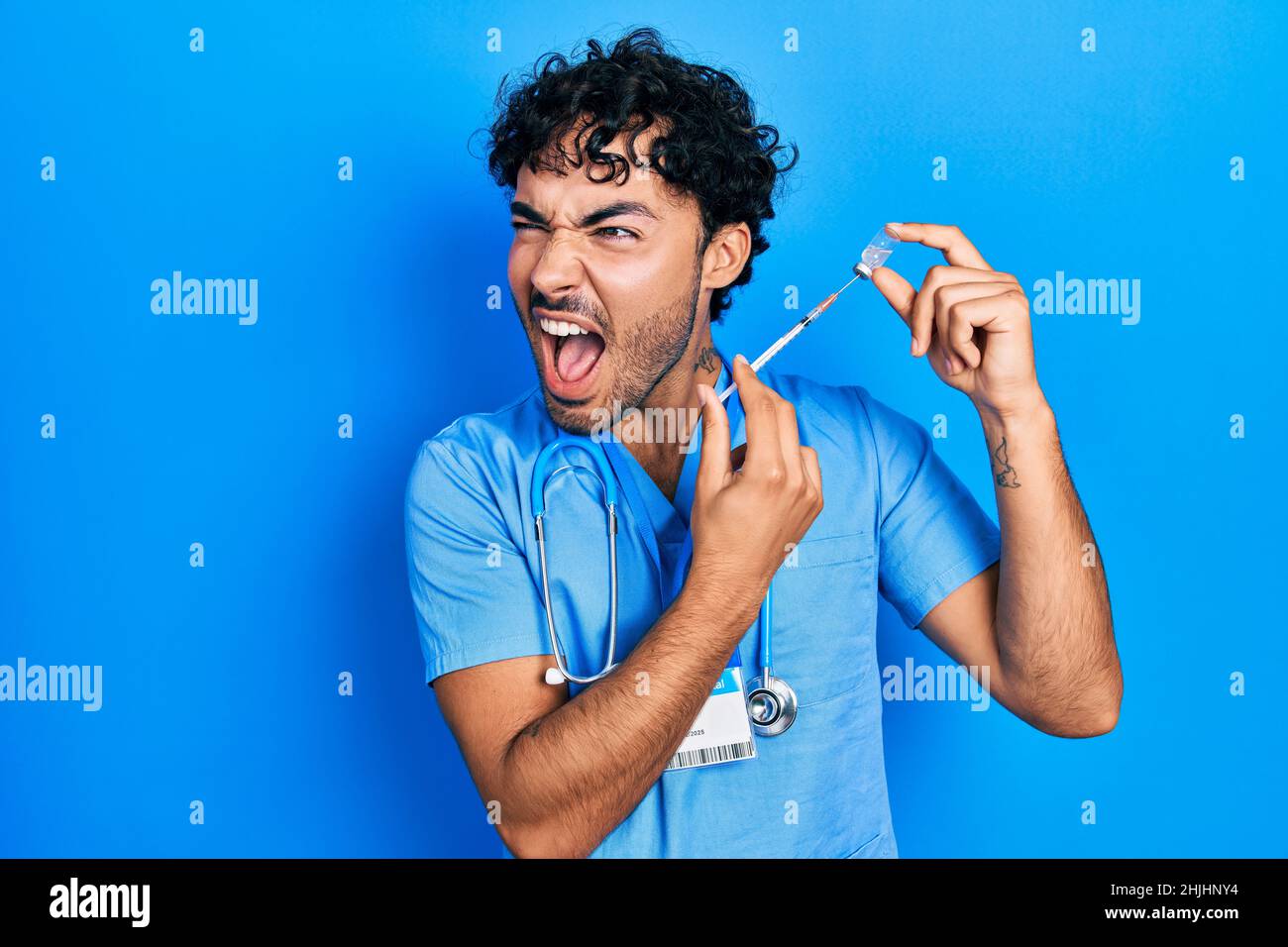 Mad nurse syringe hospital hi-res stock photography and images - Alamy