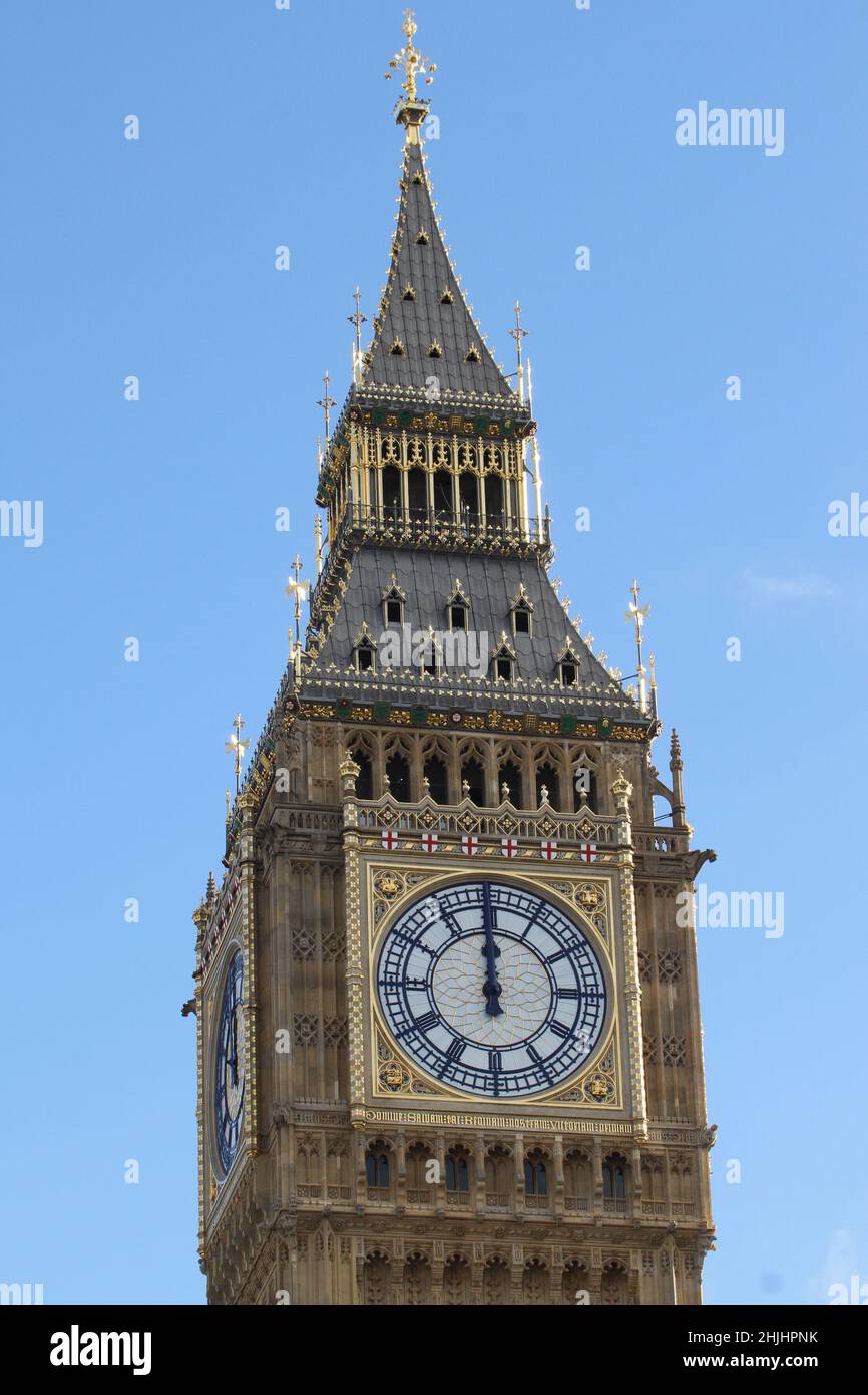 The Elizabeth Tower, commonly known as Big Ben seen unveiled after ...