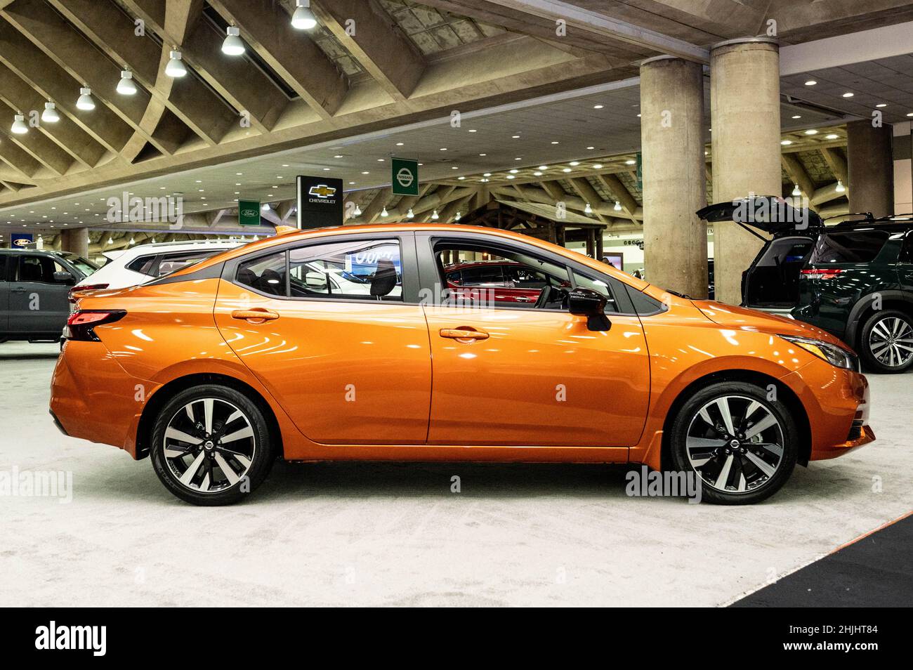 Baltimore, United States. 28th Jan, 2022. A 2022 Nissan Versa SR seen ...