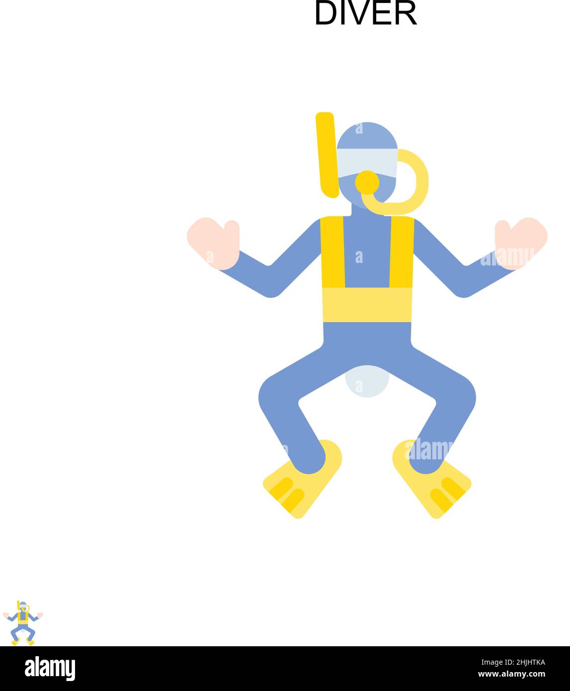 Diver Simple vector icon. Illustration symbol design template for web ...