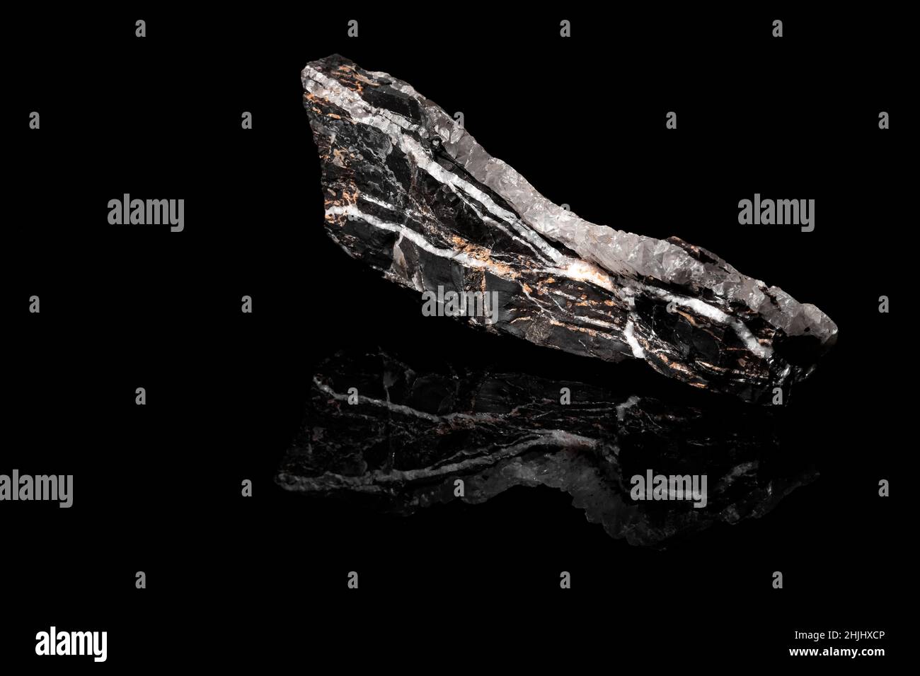 Macro Close up image of raw material Manganese Ore rock isolated on ...