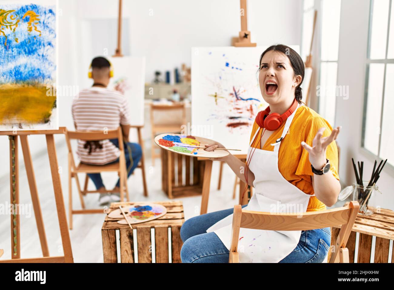 Frustration face painting hi-res stock photography and images - Alamy