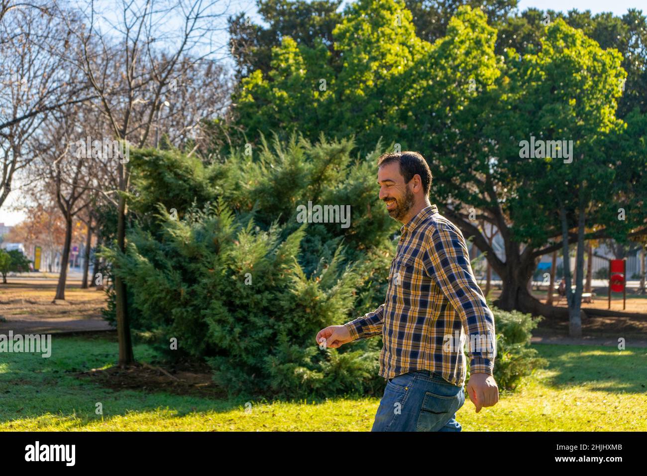 Man beard wearing plaid shirt hi-res stock photography and images - Alamy