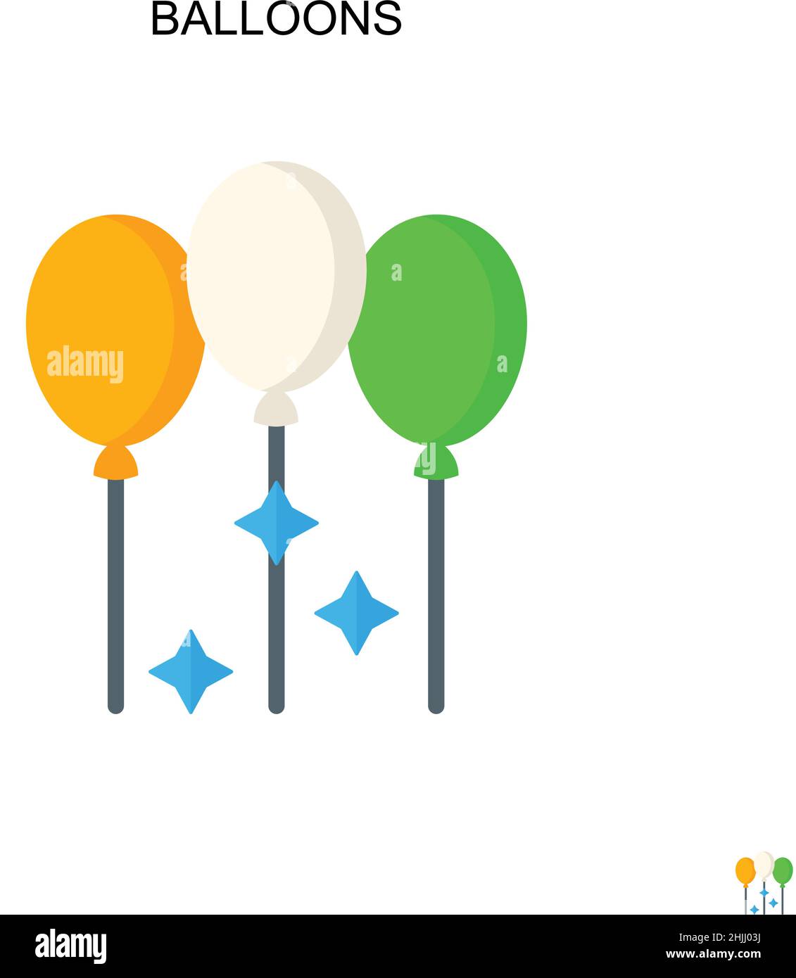 Balloons Simple vector icon. Illustration symbol design template for web mobile UI element Stock ...