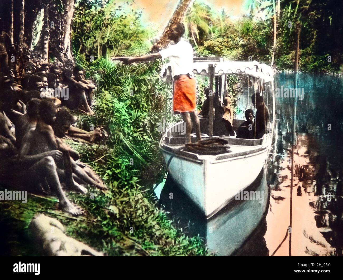 Preaching Christianity in Papua New Guinea, Victorian period Stock ...