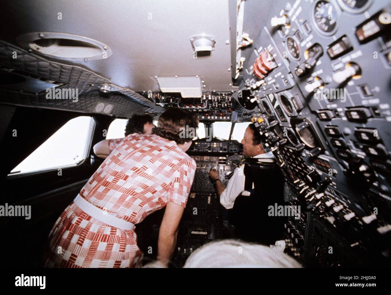 File photo dated 2/11/1977 of Queen Elizabeth II visiting the flight ...