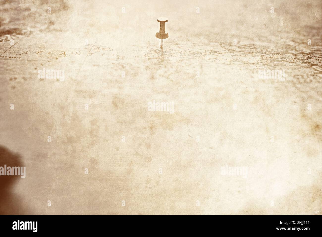 Travel concept. Map and needle with a marked place. Compass point on ...