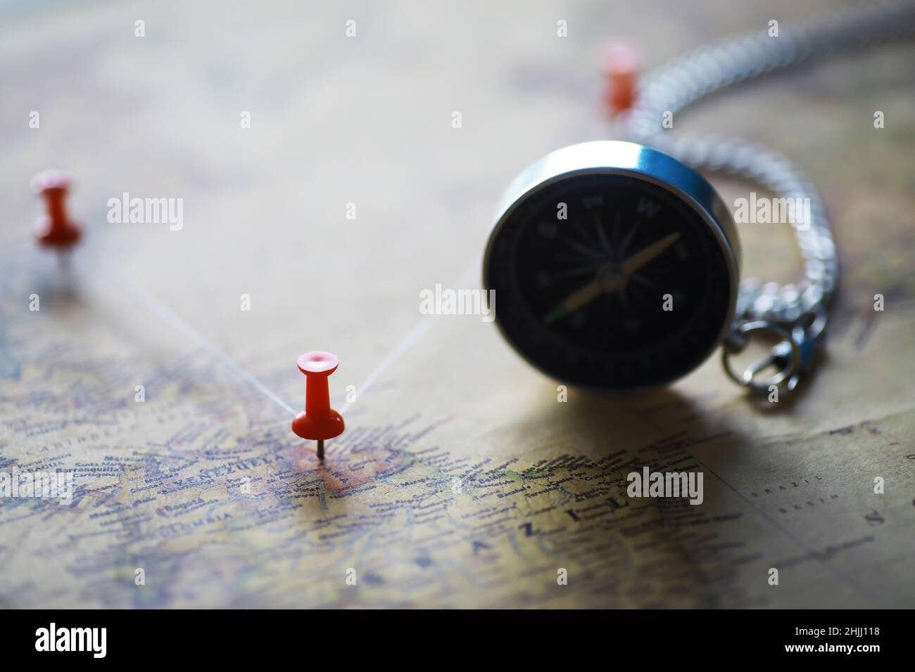 Map with routes marked hi-res stock photography and images - Alamy