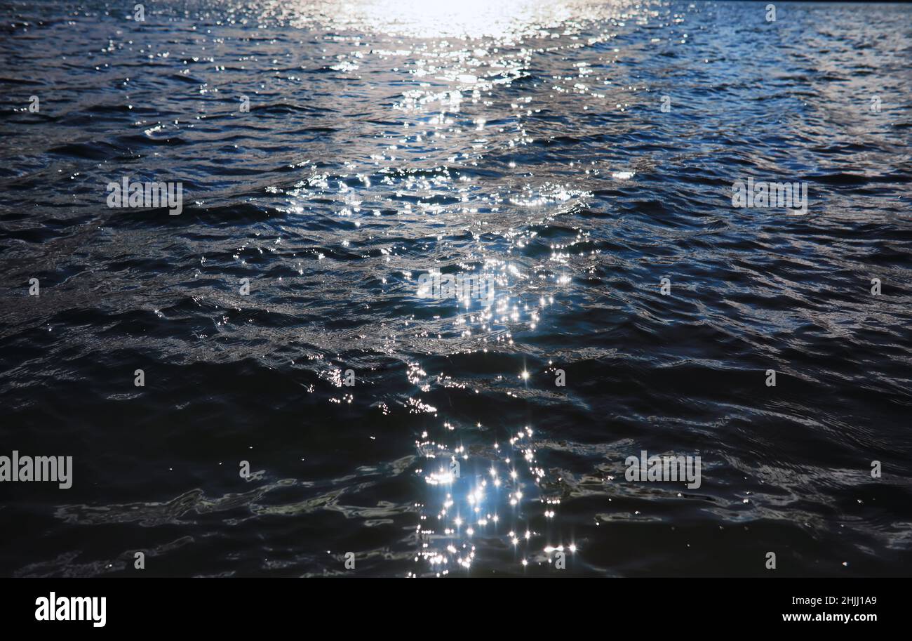 Water surface. The texture of the water. Waves on the lake windy ...