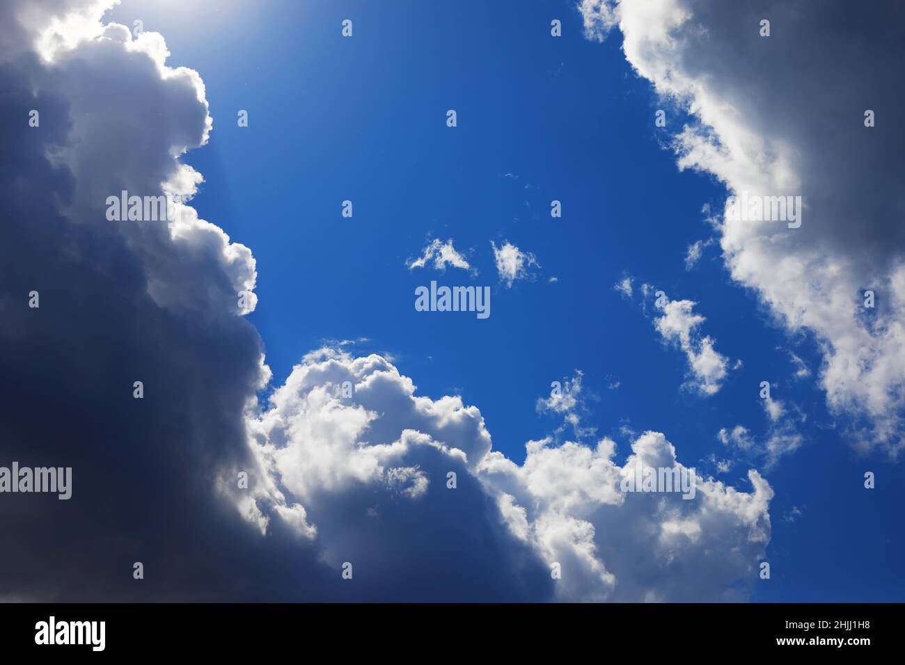 High clouds in the summer sky. Sky background. Meteorological observations of sky Stock Photo ...