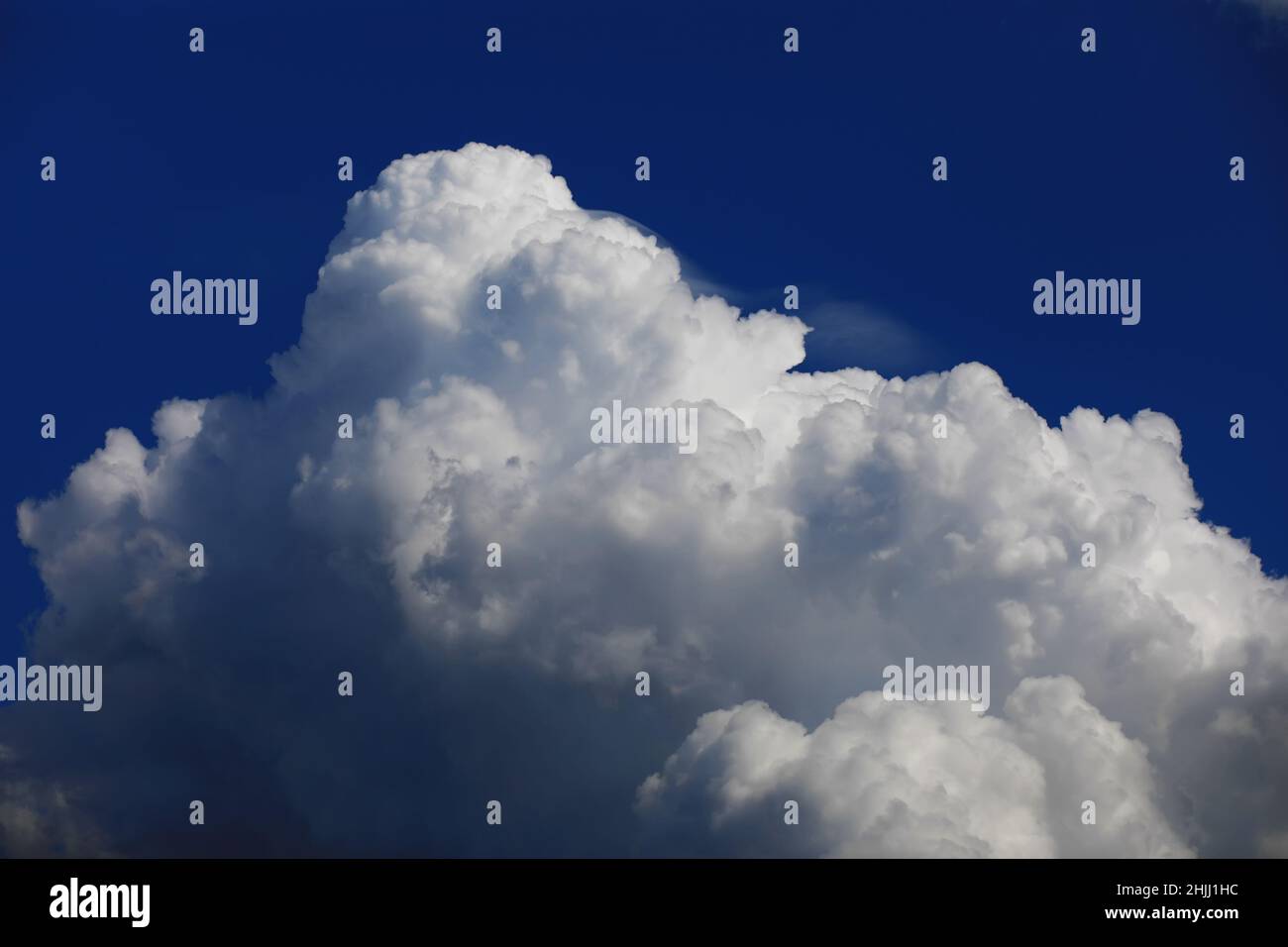 High clouds in the summer sky. Sky background. Meteorological ...