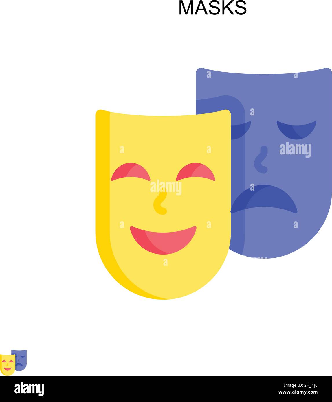Masks Simple vector icon. Illustration symbol design template for web ...
