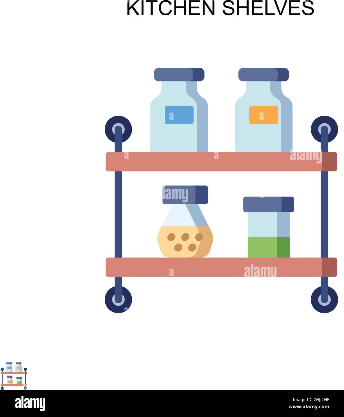Kitchen shelves Simple vector icon. Illustration symbol design template ...
