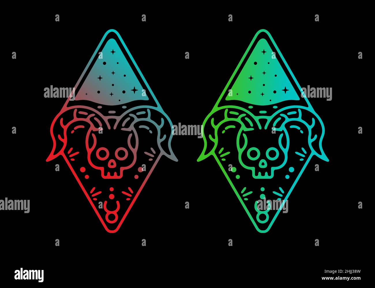 Black curved horns Stock Vector Images - Alamy