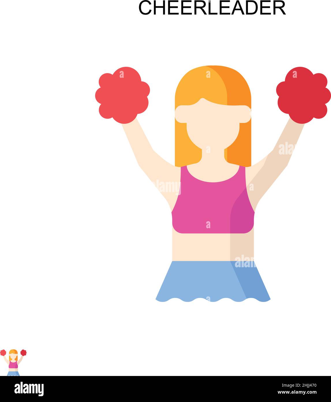 Cheerleader Simple vector icon. Illustration symbol design template for ...