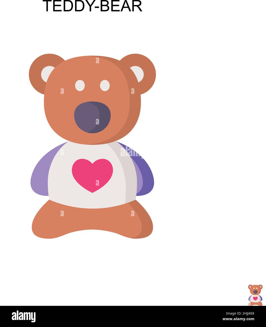 Teddy-bear Simple vector icon. Illustration symbol design template for ...