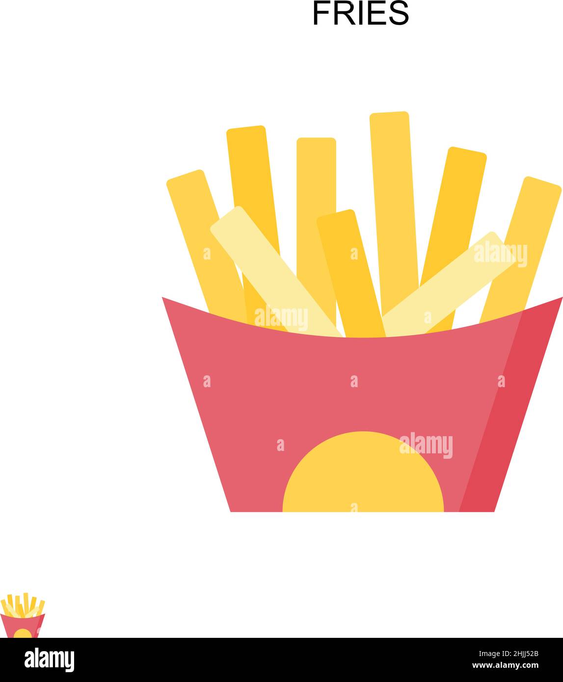 Fries Simple vector icon. Illustration symbol design template for web ...