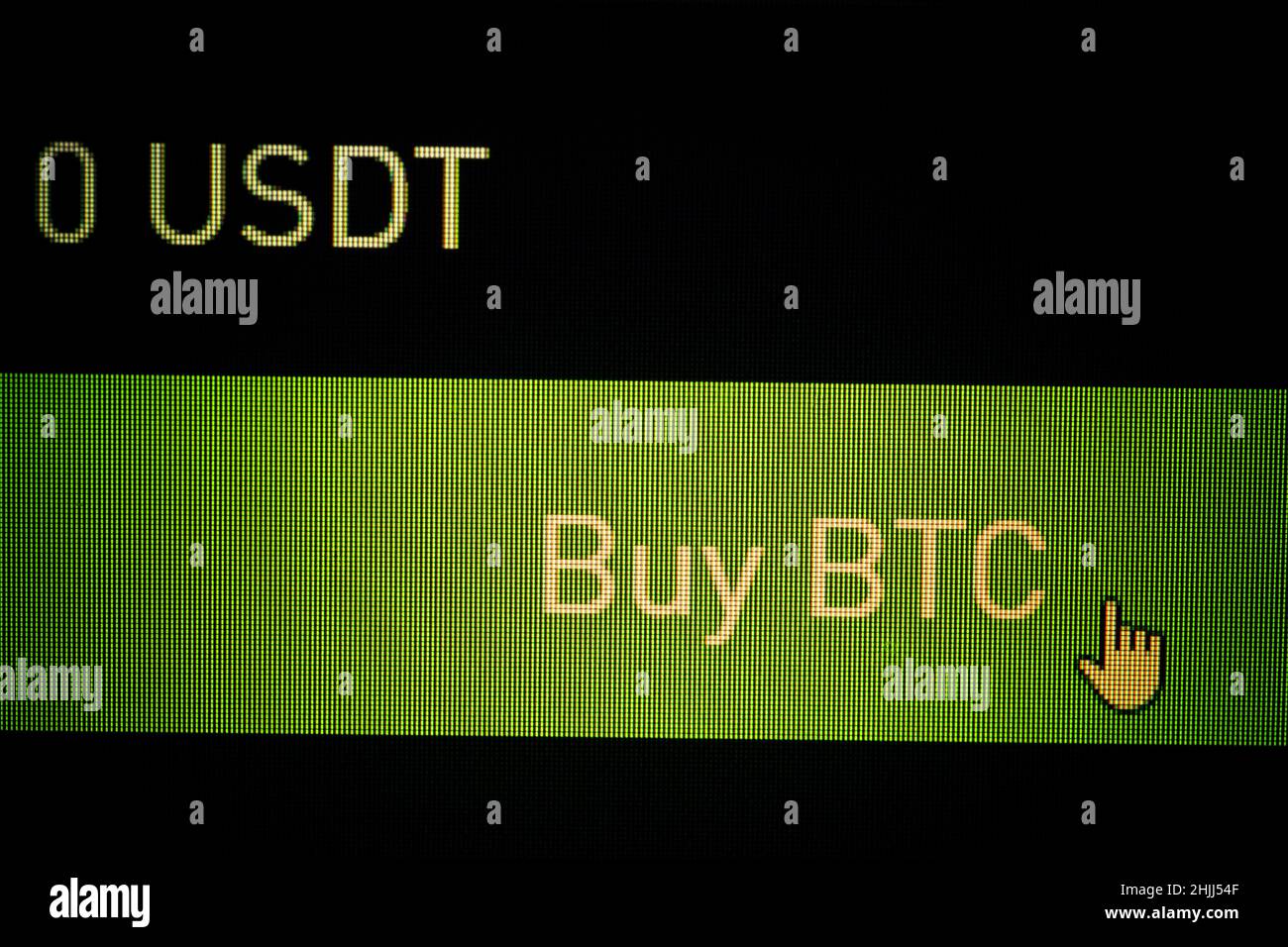 Close up shot of a computer screen with the mouse cursor on the Buy ...