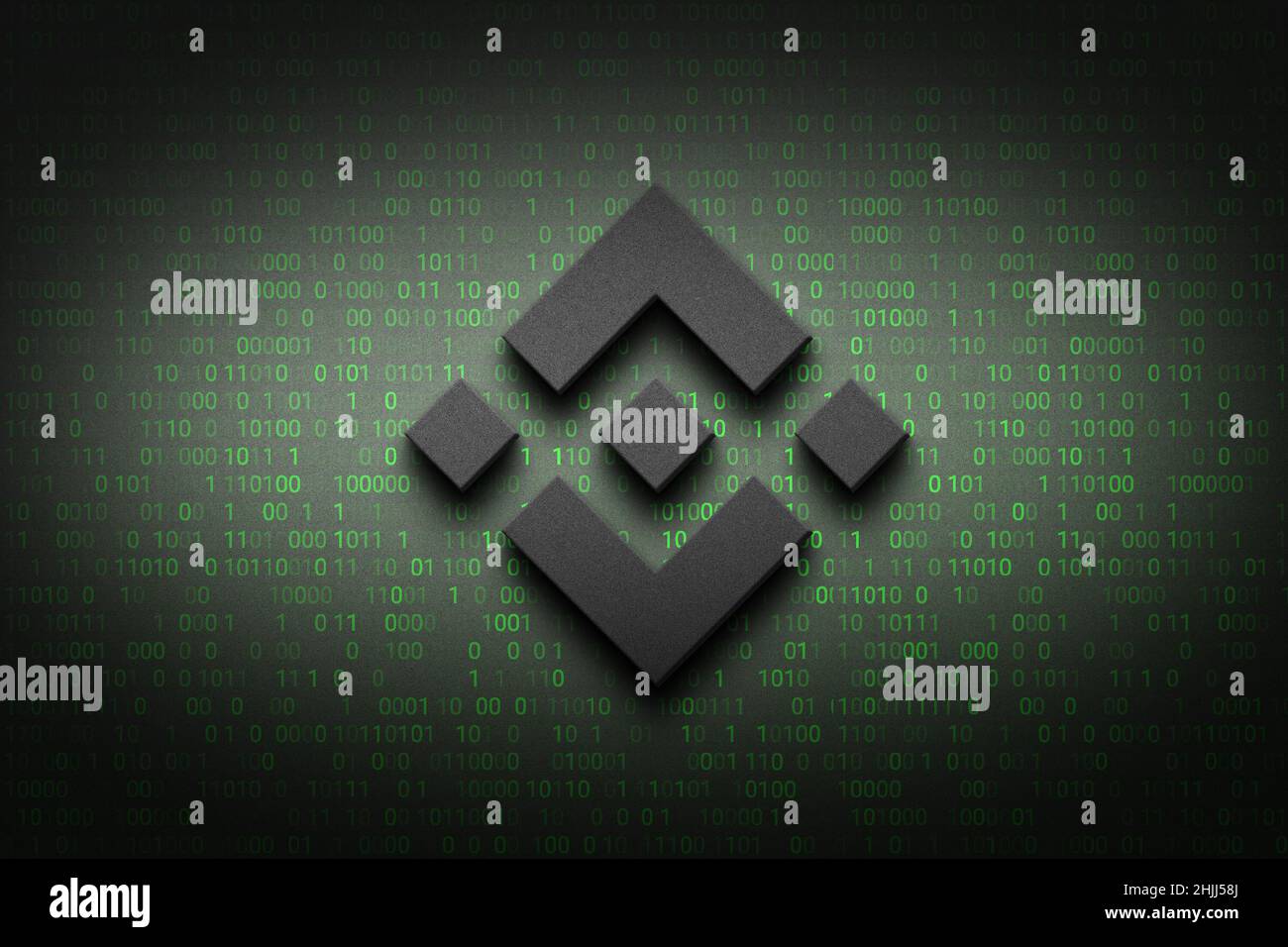 3D rendering binance cryptocurrency coin on colorful background ...