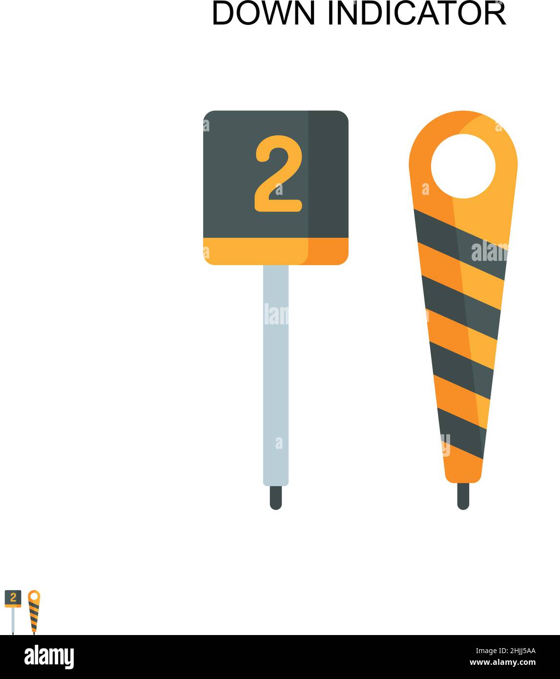 Down indicator Simple vector icon. Illustration symbol design template ...